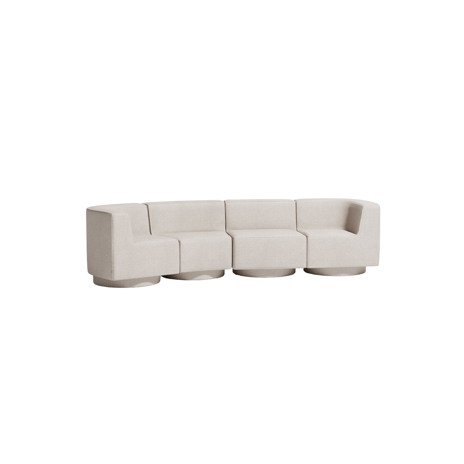 Confetti Modular Lounge Upholstered Base - 4 Seat Angle Left by Gibson ...